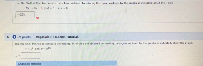 Solved Use the Shell Method to compute the volume obtained | Chegg.com