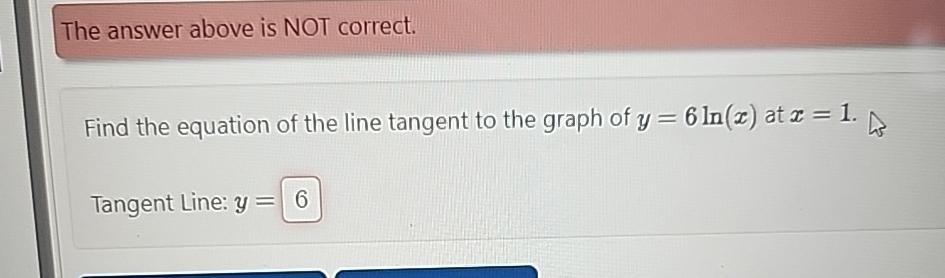 Solved The answer above is NOT correct.Find the equation of | Chegg.com