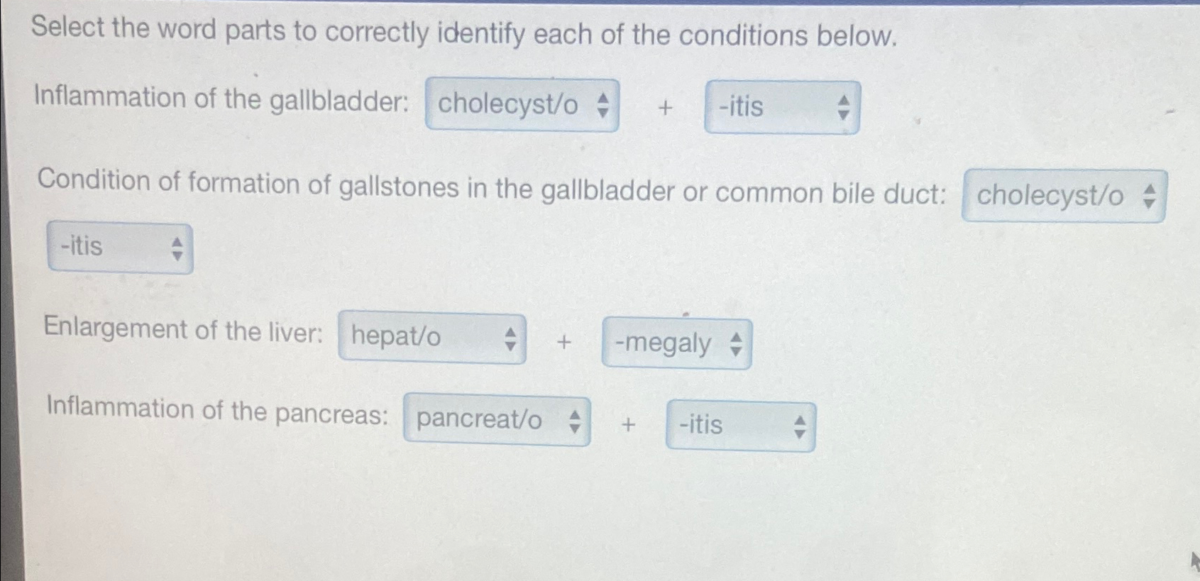 Select the word parts to correctly identify each of | Chegg.com