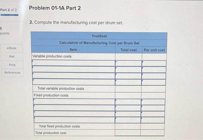 Solved Required information Problem 01-1A Cost computation, | Chegg.com
