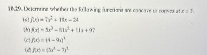 Solved 10.29. Determine whether the following functions are | Chegg.com