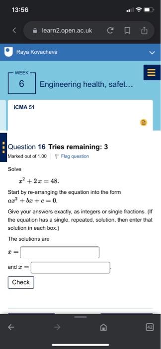 Solved Question 16 Tries remaining: 3 Marked out of 1.00 P | Chegg.com