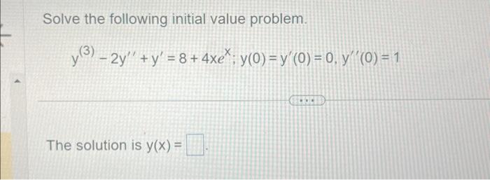 Solved Solve the following initial value problem. y(³) - | Chegg.com