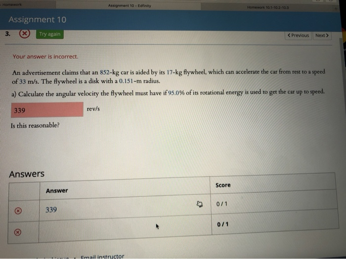 Solved Homework Assignment 10 Edfinity Homework