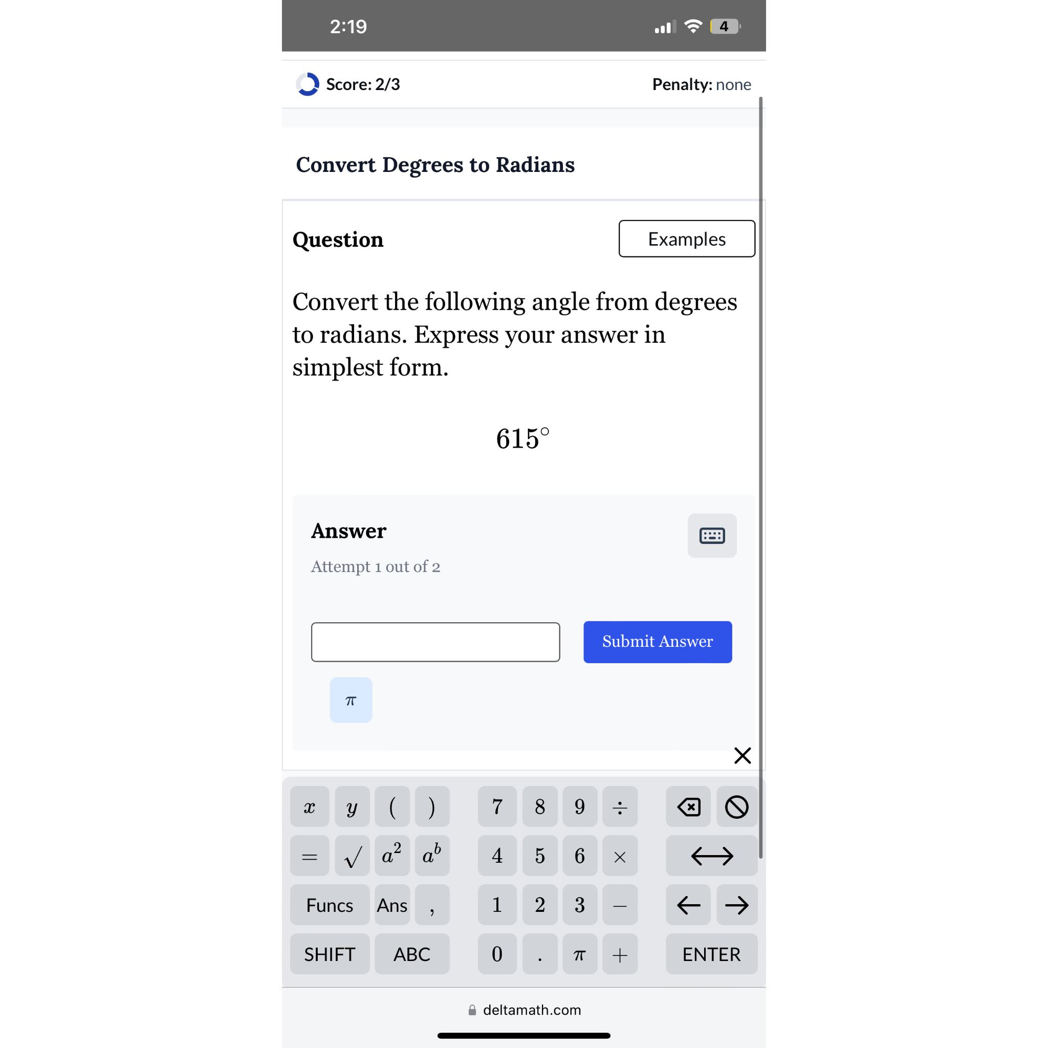 Solved Convert Degrees to RadiansQuestionExamplesConvert the | Chegg.com