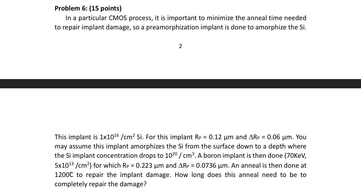 Solved Problem 6: (15 ﻿points)In a particular CMOS process, | Chegg.com