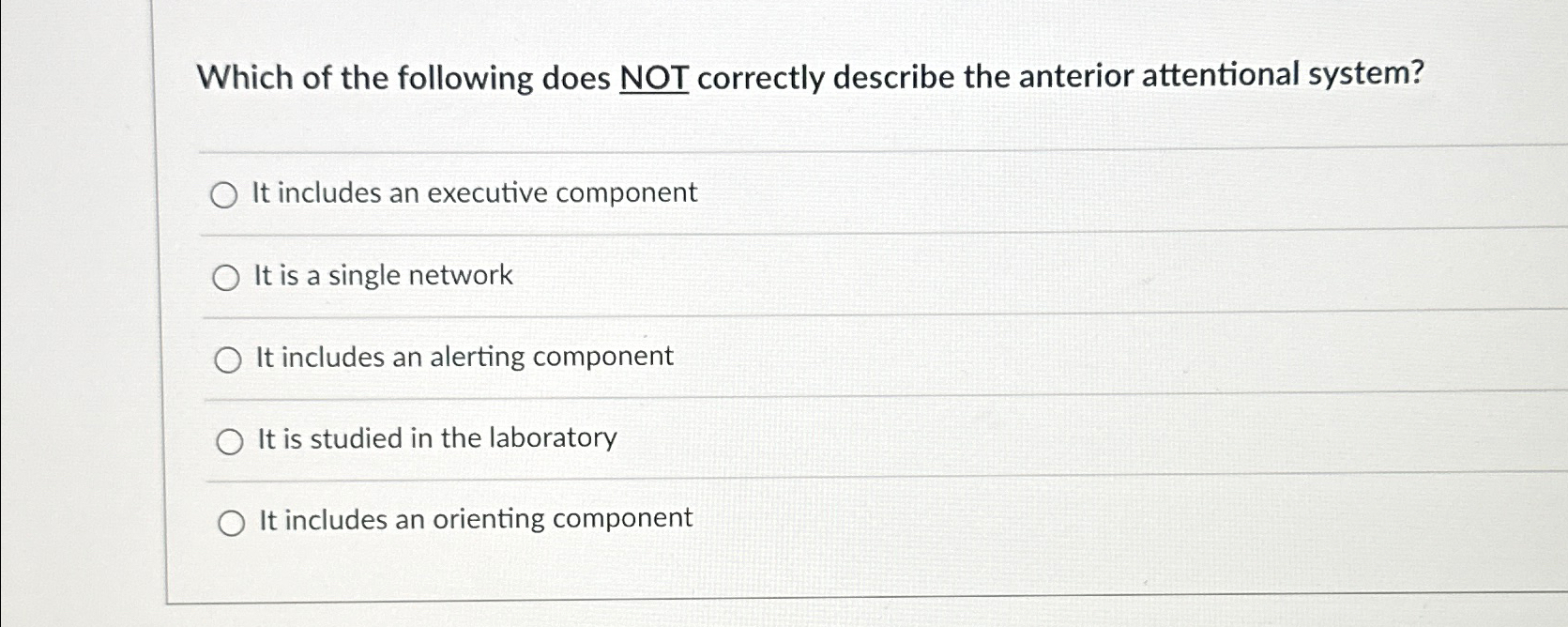 Solved Which of the following does NOT correctly describe | Chegg.com