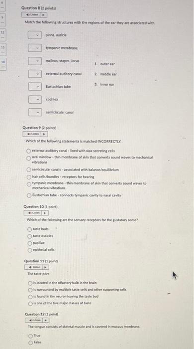 Solved Match the following structures with the rerlons of | Chegg.com