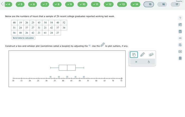 Solved Below Are The Numbers Of Hours That A Sample Of 26 6163