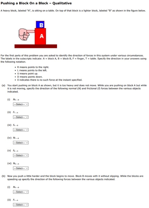 Solved Pushing a Block On a Block - Qualitative A heavy | Chegg.com