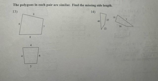 Solved The polygons in each pair are similar. Find the | Chegg.com