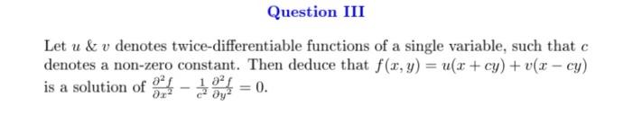 Solved Let u&v denotes twice-differentiable functions of a | Chegg.com