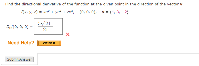 Solved Find the directional derivative of the function at | Chegg.com