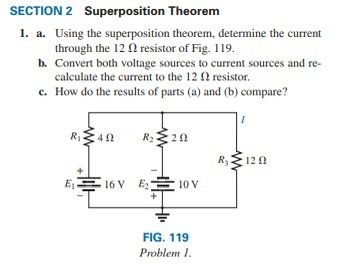 Solved a. ﻿Using the superposition theorem, determine the | Chegg.com