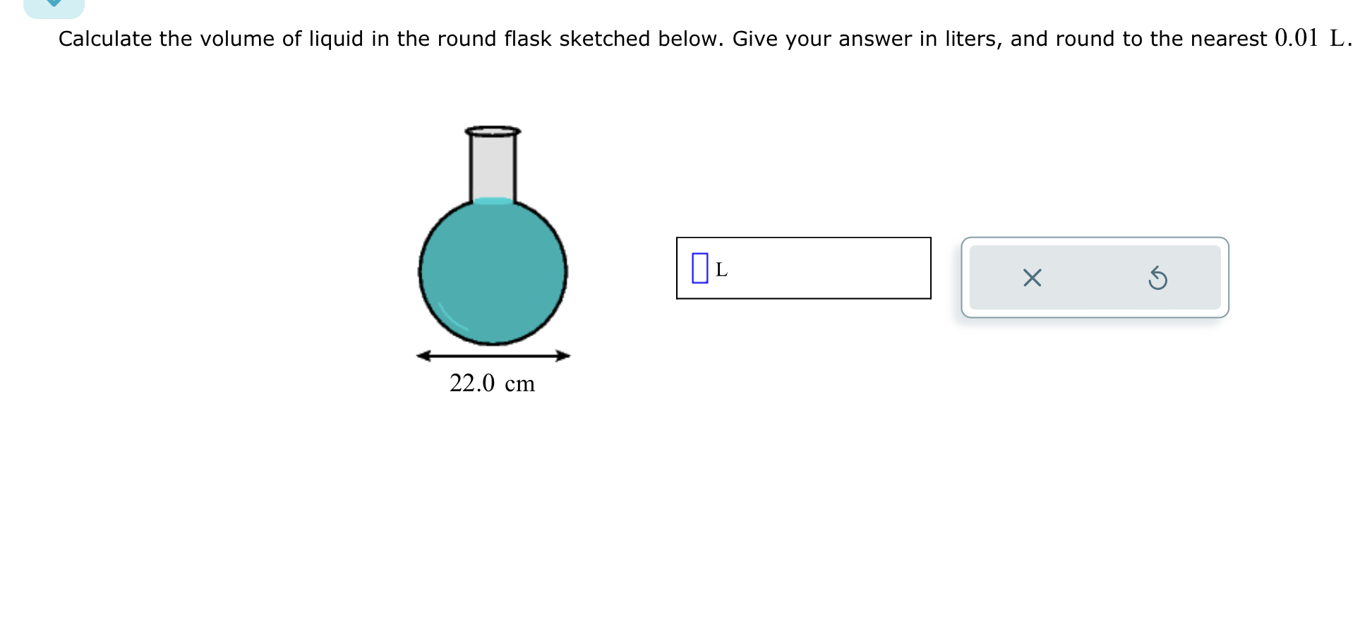Solved Calculate the volume of liquid in the round flask | Chegg.com