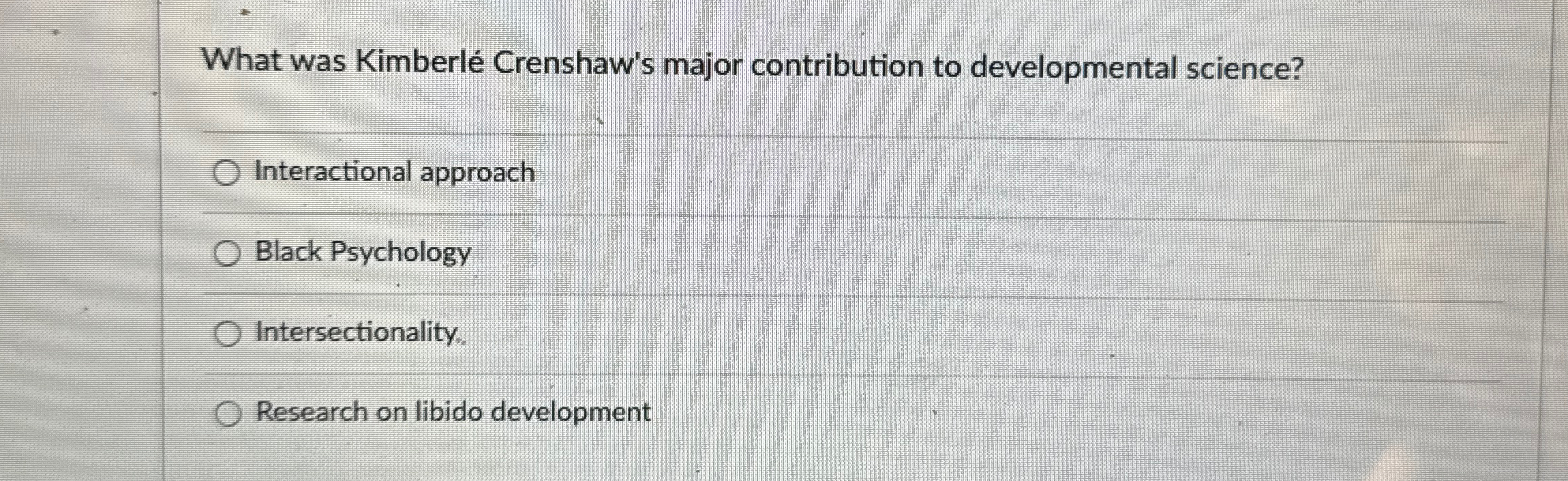 Solved What was Kimberlé ﻿Crenshaw's major contribution to | Chegg.com