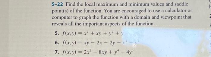 Solved 5-22 Find the local maximum and minimum values and | Chegg.com
