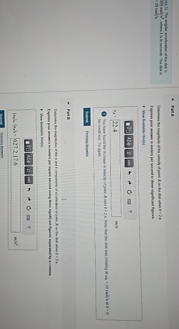 Part AConsider the disk in (Figure 1). ﻿The angular | Chegg.com
