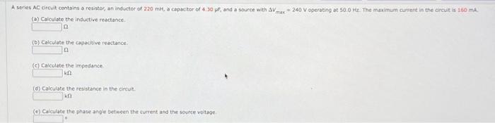 Solved A Calculate The Inductive Resctance N B