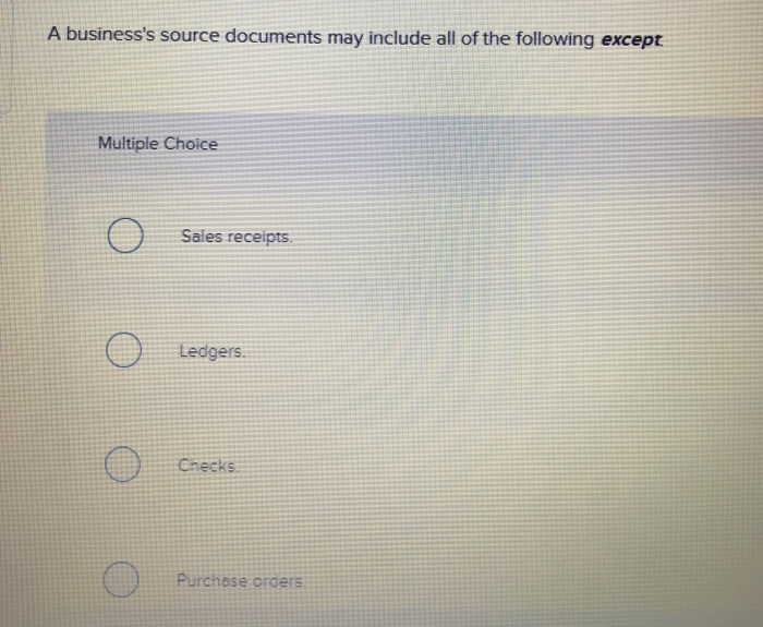Solved A business's source documents may include all of the | Chegg.com