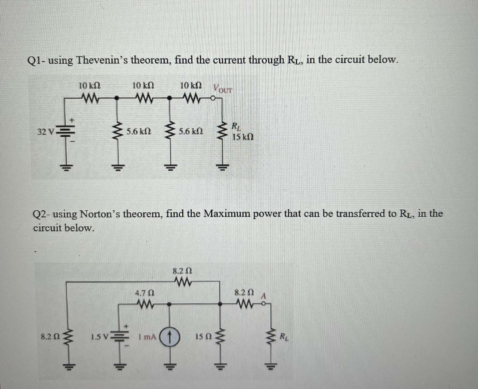 Solved Q1- ﻿using Thevenin's theorem, find the current | Chegg.com