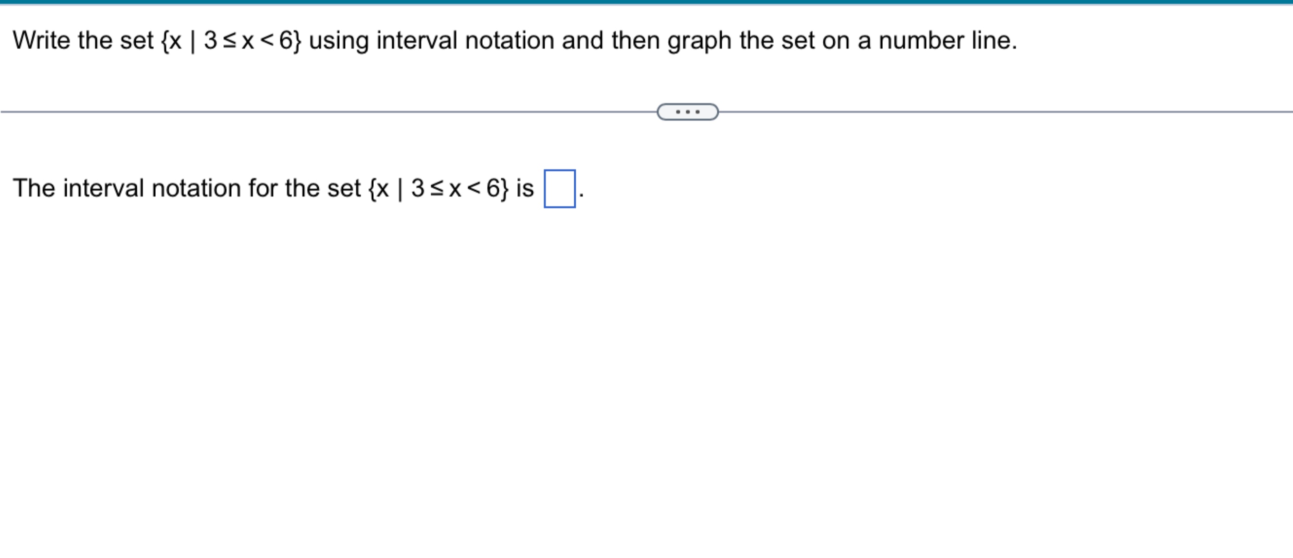 Write the set {x|3≤x