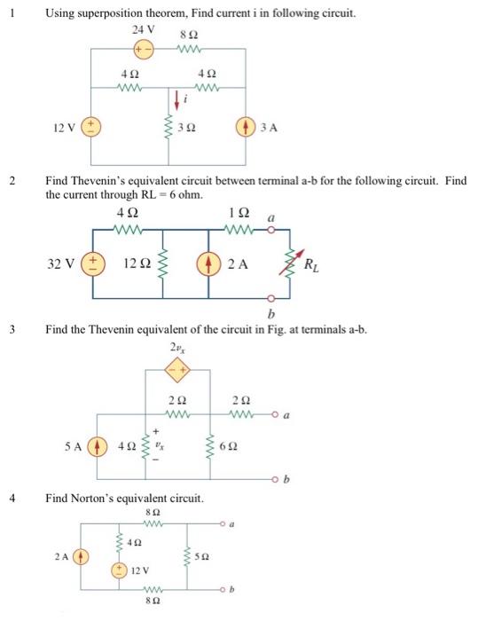 Solved 1 Using Superposition Theorem Find Current I In