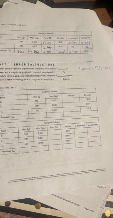 Solved RT 1. ERROR CALCULATIONS cent emor magnitude | Chegg.com