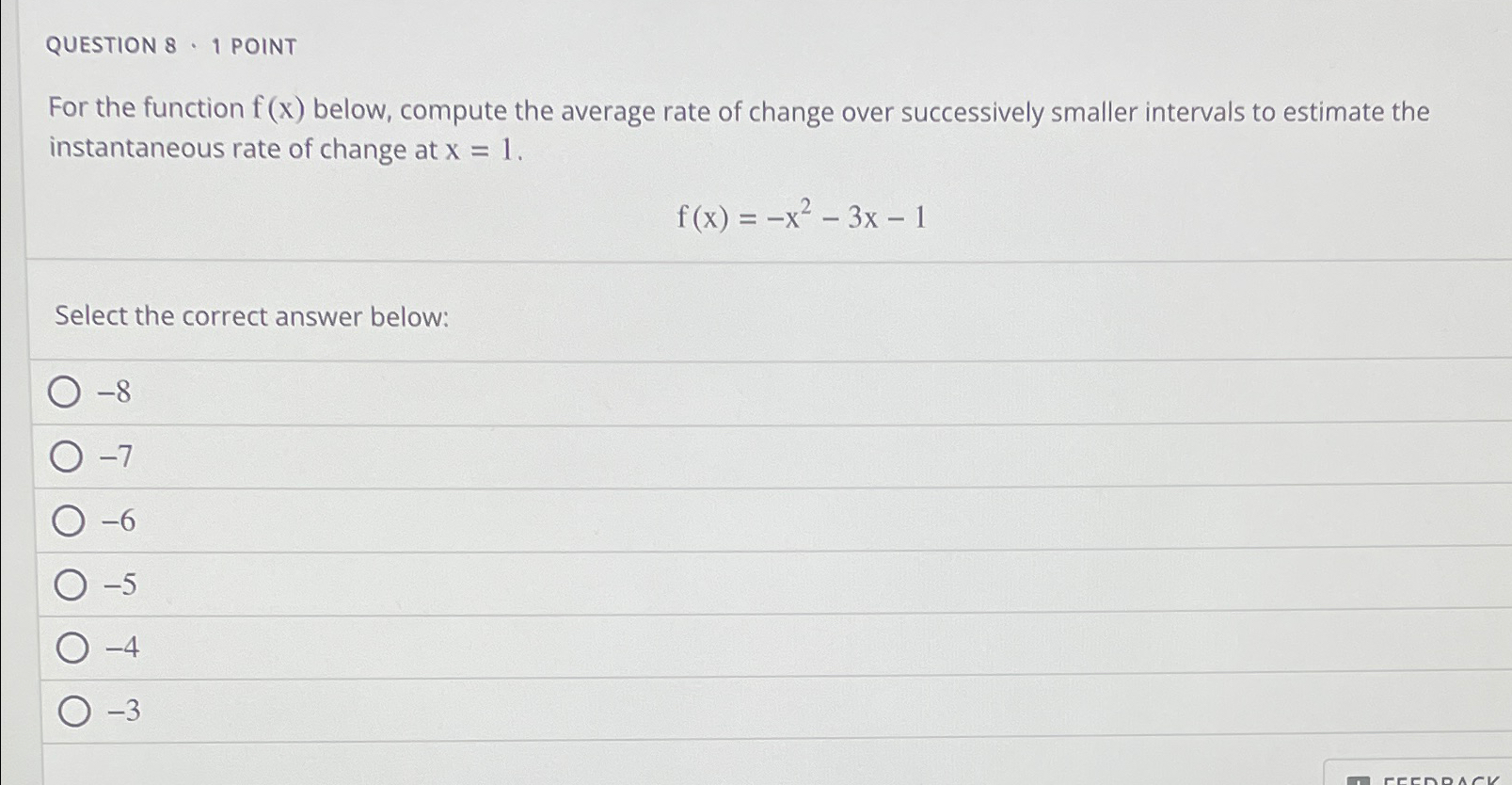 Solved QUESTION 8 - 1 ﻿POINTFor the function f(x) ﻿below, | Chegg.com
