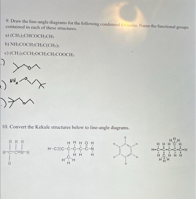 Solved 9. Draw the line-angle diagrams for the following | Chegg.com
