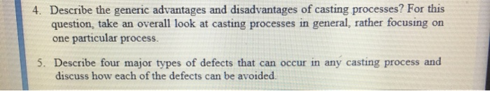 Solved 4. Describe the generic advantages and disadvantages | Chegg.com