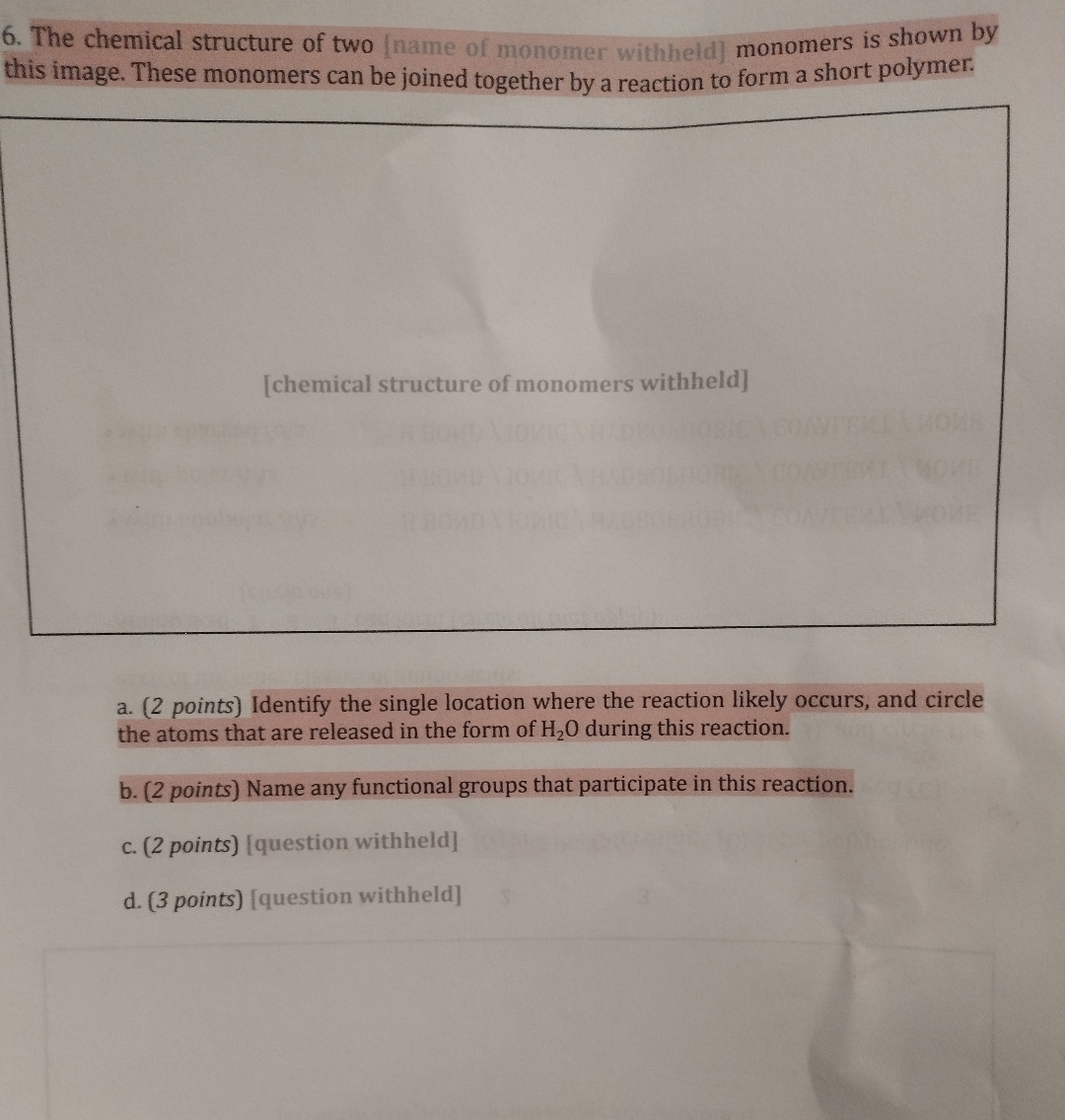 The chemical structure of two [name of monomer | Chegg.com