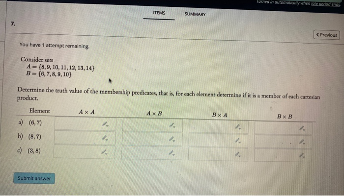 Solved Turned i automatically when te Reriod ends ITEMS | Chegg.com