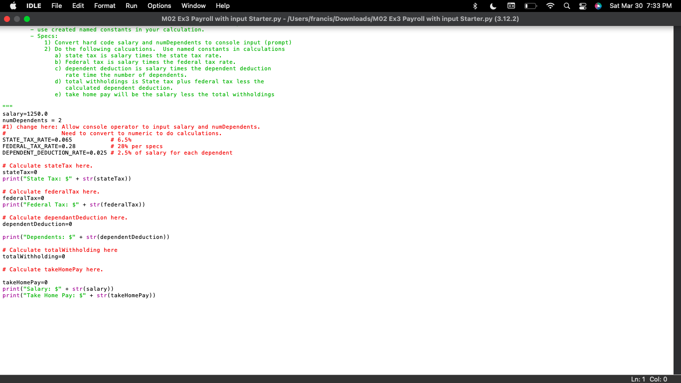 Solved use created named constants in your | Chegg.com