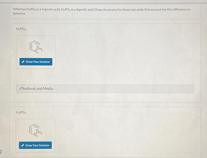 Solved Whereas H3PO4 is a triprotic acid, H3PO3 is a | Chegg.com