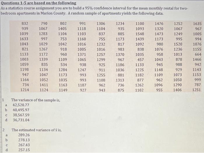 Solved Questions 1-5 are based on the following As a | Chegg.com