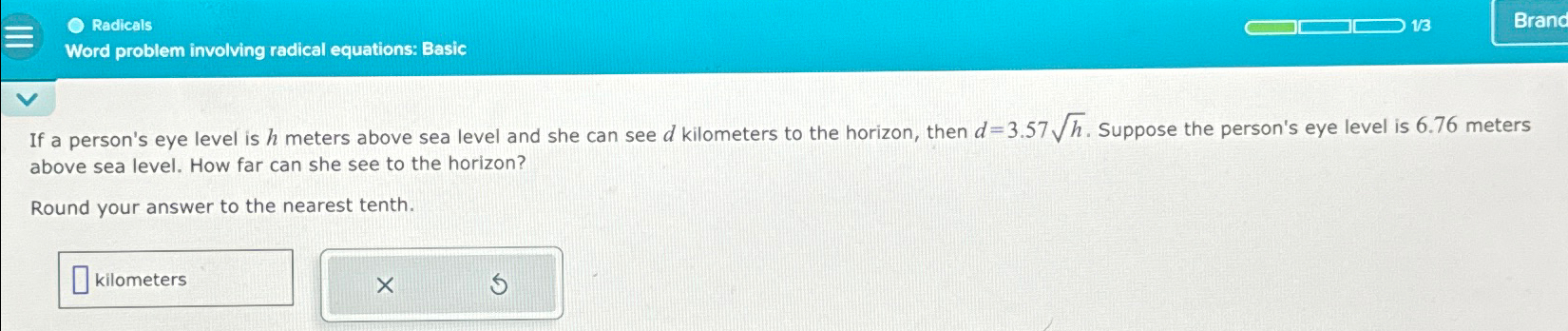 Solved RadicalsWord problem involving radical equations: | Chegg.com