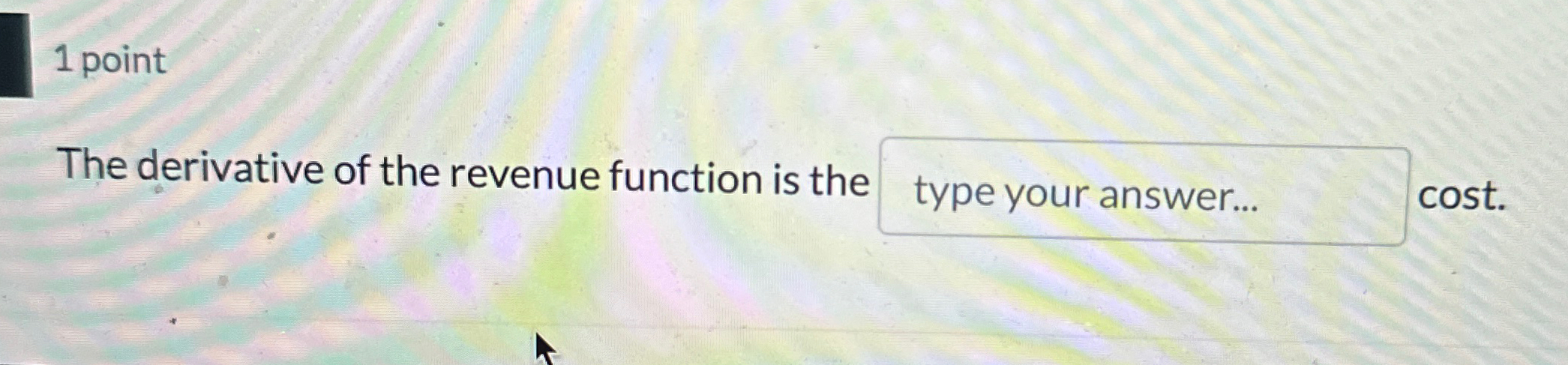 Solved 1 ﻿pointThe derivative of the revenue function is | Chegg.com