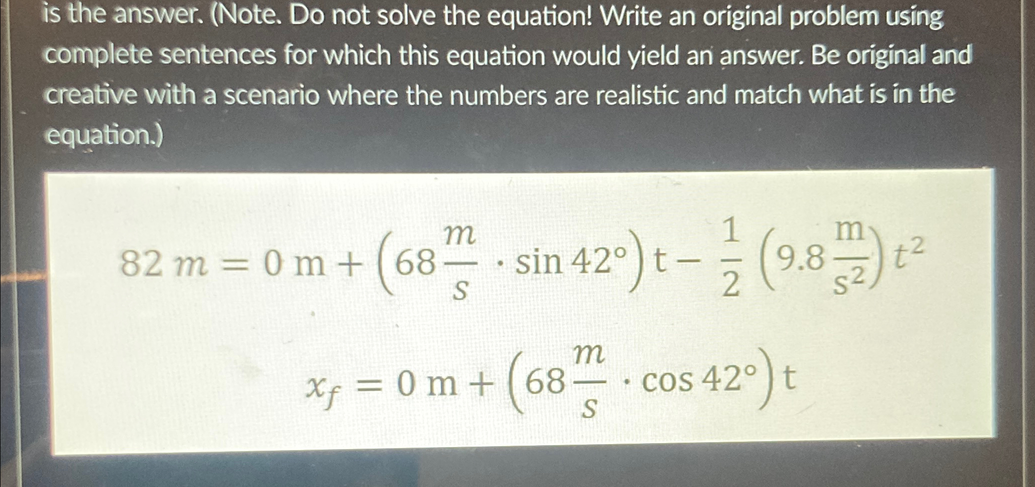 Solved i(Note. ﻿Do not solve the equation! Write an original | Chegg.com