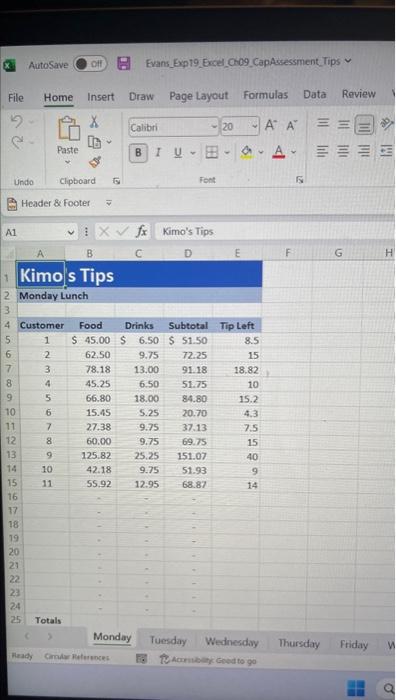 Solved 1 Start Excel. Download and open the file named | Chegg.com