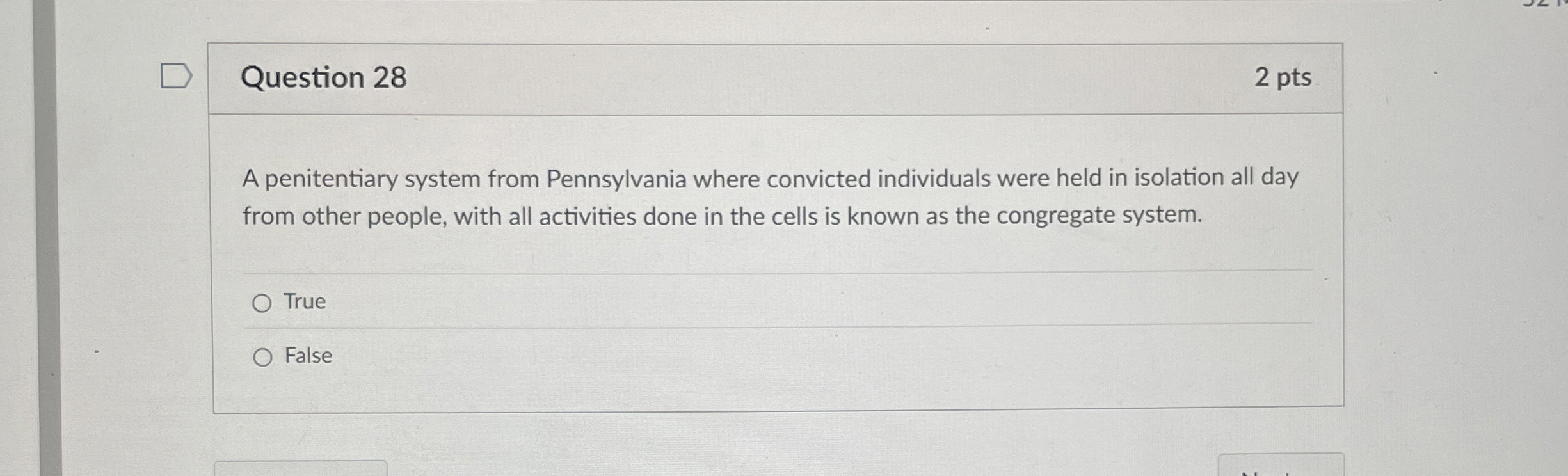 Solved Question 28A penitentiary system from Pennsylvania | Chegg.com