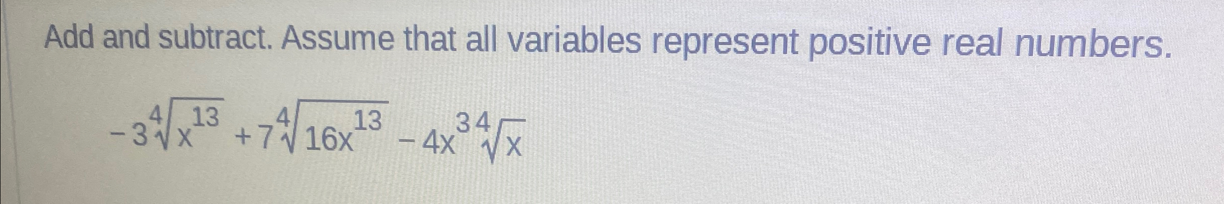 Solved Add and subtract. Assume that all variables represent | Chegg.com