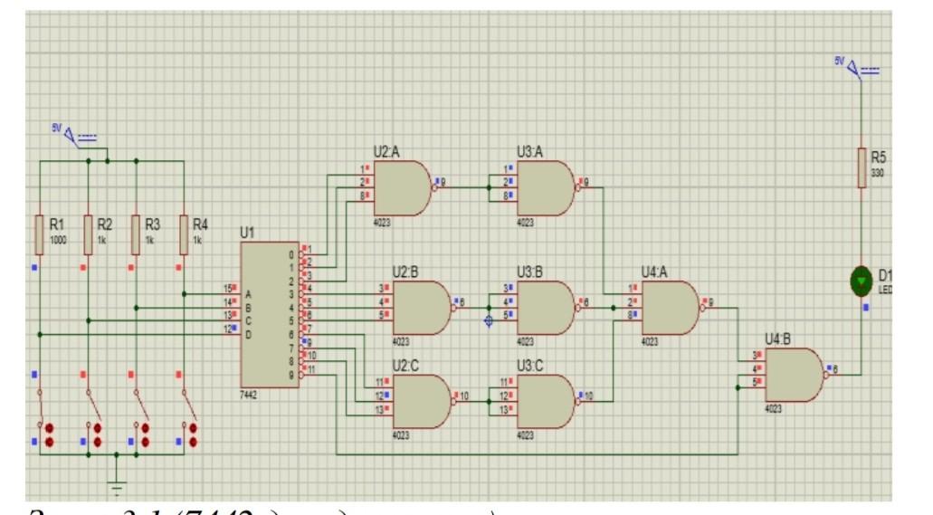 Solved How to make BCD code identifies circuit using 7442 | Chegg.com