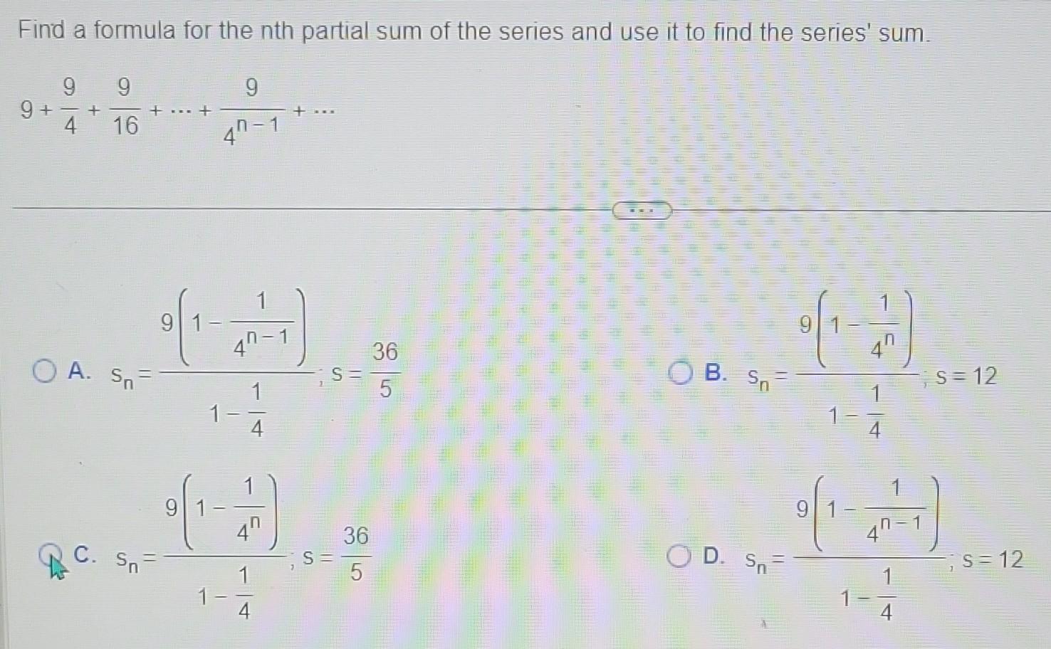 Solved Find a formula for the nth partial sum of the series | Chegg.com