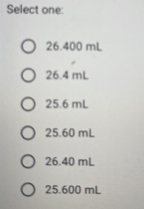 Solved What is the correct reading of the volume in the | Chegg.com