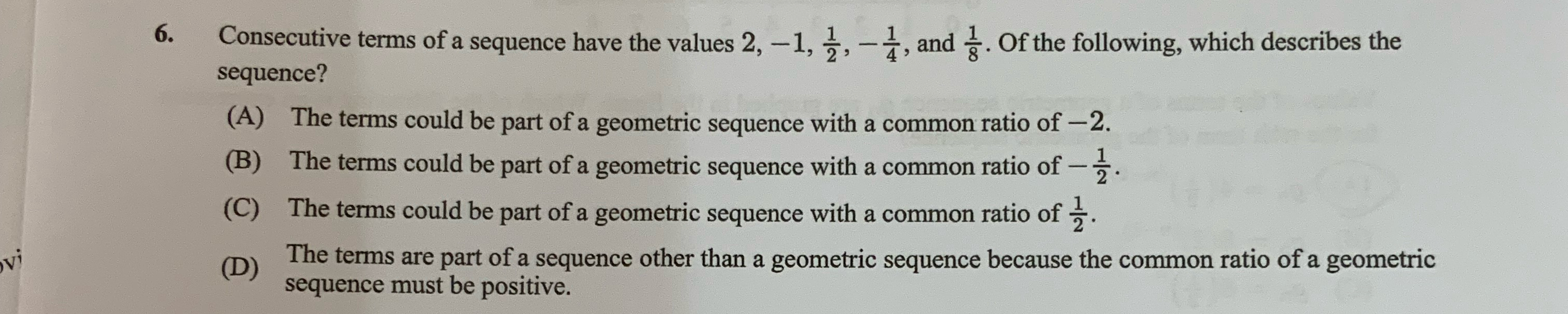 Solved Consecutive terms of a sequence have the values | Chegg.com