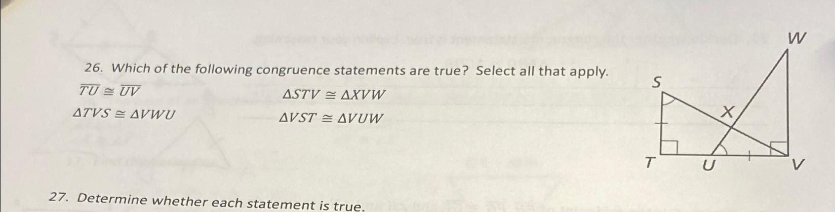 Solved Which of the following congruence statements are | Chegg.com