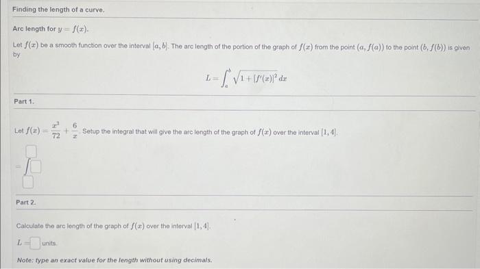Solved Arc length for y=f(x). Let f(x) be a smooth function | Chegg.com