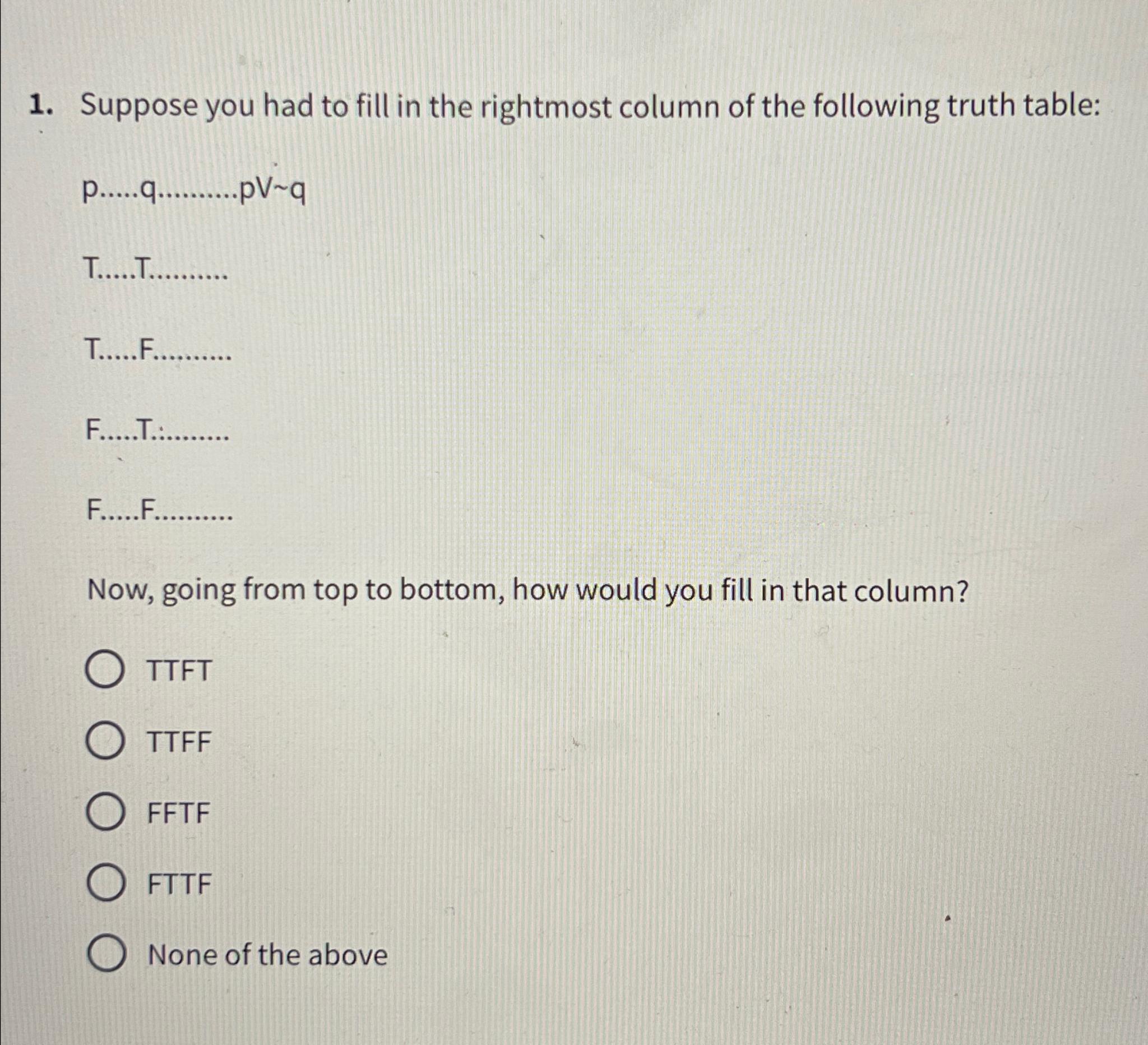 Solved Suppose you had to fill in the rightmost column of | Chegg.com
