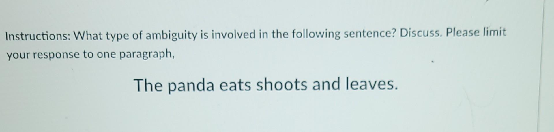 Solved Instructions: What type of ambiguity is involved in | Chegg.com
